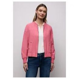 Blouson Street One, Damen, Gr. 46, desert berry, Stoff, Obermaterial: 87% Viskose, 13% Polyester; Futter: 65% Polyester, 35% Baumwolle, unifarben, comfort fit normal, V-Ausschnitt, normaler Saum, Jacken Blouson, mit Rundhalsausschnitt