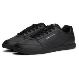 Sneaker Tommy Hilfiger "LOPRO CUP LEATHER", Herren, Gr. 46, schwarz, Leder, Lederimitat, Schuhe Sneaker, Freizeitschuh, Halbschuh, Schn&uuml;rschuh mit effektvollen Ziern&auml;hten