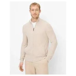 Strickjacke Brax "Style JAKE", Herren, Gr. L, beige, Strick, 44% Baumwolle, 36% Leinen, 20% Polyester, Strickjacken Strickjacke