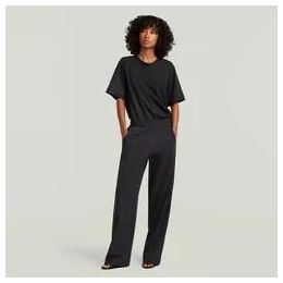 G-Star Raw Jumpsuit G-STAR "Jersey Jumpsuit Wmn", Damen, Gr. XS, N-Gr, dk schwarz, Jersey, Obermaterial: 100% Baumwolle, unifarben, gerade lang, Rundhals, Overalls Jumpsuit, mit elastischem Bund