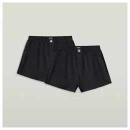 G-Star Raw Boxershorts G-STAR "ELM, 2 PACK WOVEN BOXER", Herren, Gr. L, 2 Stk., schwarz, Webqualit&auml;t, Obermaterial: 100% Baumwolle, unifarben, normal, Unterhosen, Baumwoll-Qualit&auml;t im Doppelpack