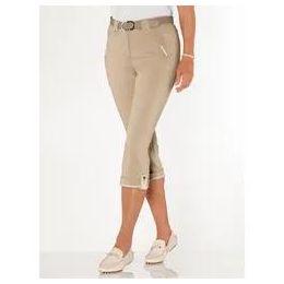 Caprijeans Casual Looks, Damen, Gr. 38, Normalgr&ouml;&szlig;en, beige, 98% Baumwolle, 2% Elasthan, unifarben, 3/4-L&auml;nge, Jeans