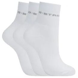 G-Star Raw Sportsocken G-STAR "MUSK, 3 PACK ANKLET SPORTS SOCKS", Herren, Gr. 39-42, hellwei&szlig;, Materialmix, unifarben, Socken Sportsocken, unifarben, mit Logo-Jacquard