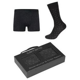 Businesssocken Camano "Socken und Boxershorts Geschenkset comfort", Damen, Gr. L, grau (castlerock), Baumwolle, Elasthan, unifarben, Socken, mit elastischem Bund