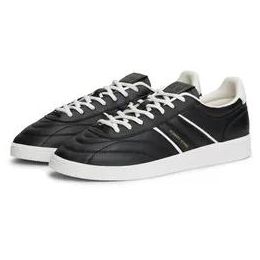 Tommy Hilfiger Sneaker TOMMY JEANS "THE GREENWICH EDGE STITCHING", Herren, Gr. 43, schwarz, Leder, Lederimitat, kontrastfarbene Details, Schuhe Sneaker, Freizeitschuh, Halbschuh, Schn&uuml;rer, Logo an der Seite und Schuhzunge