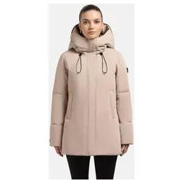 Kurzmantel Khujo "Allap", Damen, Gr. L (40), beige, Obermaterial: 55% Baumwolle, 45% Polyester. Innenfutter: 100% Nylon. Wattierung: 100% Polyester, Basic, figurbetont Po-bedeckend, hoch geschlossener Ausschnitt, &Auml;rmel ohne &Auml;rmelschlitz elastischer Bund, M&auml;ntel Kurzmantel, Warmer Damen Mantel mit innenliegenden Rucksack-Tr&auml;gern