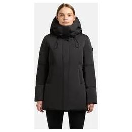 Kurzmantel Khujo "Allap", Damen, Gr. XL (42), schwarz, Obermaterial: 55% Baumwolle, 45% Polyester. Innenfutter: 100% Nylon. Wattierung: 100% Polyester, Basic, figurbetont Po-bedeckend, hoch geschlossener Ausschnitt, &Auml;rmel ohne &Auml;rmelschlitz elastischer Bund, M&auml;ntel Kurzmantel, Warmer Damen Mantel mit innenliegenden Rucksack-Tr&auml;gern