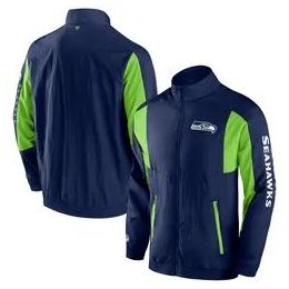 Bomberjacke Fanatics "Fanatics Jacke Seattle Seahawks Woven Track", Damen, Gr. L, blau, Popeline;Jersey, 100% Polyester, Jacken Bomberjacke