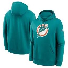 Kapuzenpullover Nike "Nike Hoodie Miami Dolphins Nike Club Fleece", Damen, Gr. L, gr&uuml;n, 80% Baumwolle, 20% Polyester, Pullover Kapuzenpullover