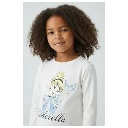 Langarmshirt name it "NMFVEENA PRINCESS LS TOP WDI", M&auml;dchen, Gr. 116, cloud dancer, Jersey, Obermaterial: 100% Baumwolle, bedruckt, normal normal, Rundhals, Shirts Langarmshirt