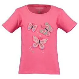 T-Shirt Blue Seven "Blue Seven M&auml;dchen T-Shirt kurzarm mit Schmetterlingen", M&auml;dchen, Gr. 128, 4210, pink, 100% Baumwolle, normal, Rundhals, Shirts T-Shirt