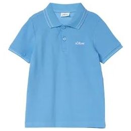 Poloshirt s.Oliver JUNIOR, Jungen, Gr. 140, blau, Jersey, Obermaterial: 100% Baumwolle, bestickt, normal h&uuml;ftbedeckend, Rundhals, B&uuml;ndchen, Shirts, mit Logo-Stickerei, f&uuml;r Boys