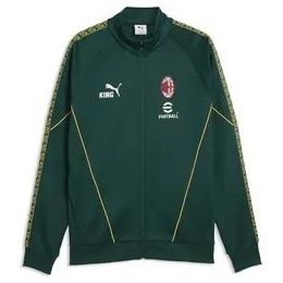 Sweatjacke Puma "AC Milan KING Anthem Jacke Herren", Damen, Gr. S, schwarz myrtle sunny gelb gr&uuml;n, Obermaterial: 63% Polyester, 37% Baumwolle. Taschenfutter: 100% Polyester. Rippe: 93% Polyester, 7% Elasthan. Besatz: 100% Polyester, Sweatjacken Sweatjacke