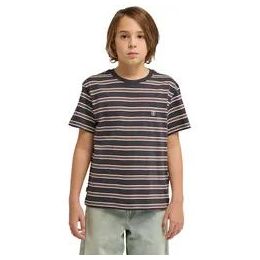 T-Shirt Element "Icon Embroidery", Jungen, Gr. 12(148-156cm), washed stripes offschwarz, Obermaterial: 100% Walkfrottier;, Shirts T-Shirt