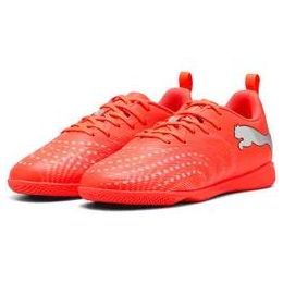 Fu&szlig;ballschuh Puma "FUTURE 9 PLAY IT JR", Kinder, Gr. 37, glowing rot, Puma wei&szlig;, Puma schwarz, Puma silber, Synthetik, Schuhe Fu&szlig;ballschuh, f&uuml;r Hallen- und Stra&szlig;enbel&auml;ge, leichtes Obermaterial