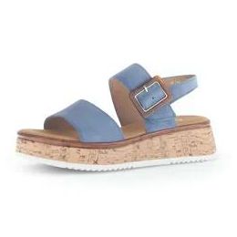 Plateausandaletten Gabor "Plateau Sandale", Damen, Gr. 43, blau, Schuhe