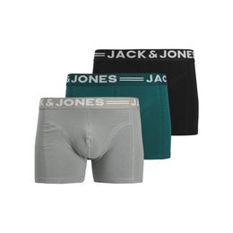Jack & Jones Jack & Jones Boxershorts 'Sense' Herren Gr&ouml;&szlig;e XS grau / dunkelgr&uuml;n / schwarz