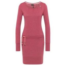Jerseykleid Ragwear "ALEXA", Damen, Gr. XL (42), N-Gr, rose 4041, Single Jersey, Obermaterial: 50% Polyester, 38% Baumwolle, 12% Viskose, kontrastfarbene Details, meliert, unifarben, figurbetont, Rundhals, Kleider Jerseykleid, mit Kordelzug und kontrastigen Zierperlen-Besatz