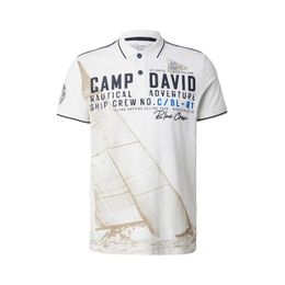 CAMP DAVID Poloshirt Herren Gr&ouml;&szlig;e XL camel / schwarz / wei&szlig;