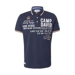 CAMP DAVID Poloshirt Herren Gr&ouml;&szlig;e XXL navy / hellorange / wei&szlig;