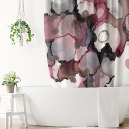 Bilderwelten Duschvorhang Pink-Beige Tropfen mit Ros&eacute;gold