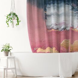 Bilderwelten Duschvorhang Rosa Sturm mit Gold