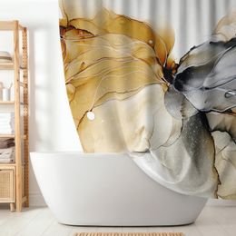 Bilderwelten Duschvorhang Seidentuch in Schwarz und Orange