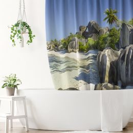 Bilderwelten Duschvorhang Traumstrand Seychellen