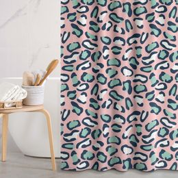Bilderwelten Duschvorhang Leopardenmuster in Pastell Rosa und Blau