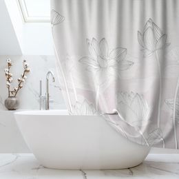 Bilderwelten Duschvorhang Lotus Illustration Silber und Violett