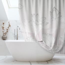 Bilderwelten Duschvorhang Lotus Illustration Silber und Violett