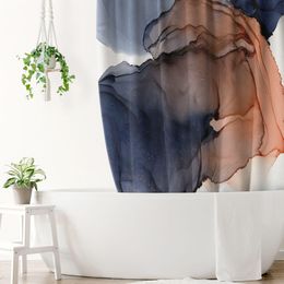 Bilderwelten Duschvorhang Ozeantropfen Blau-Orange mit Gold