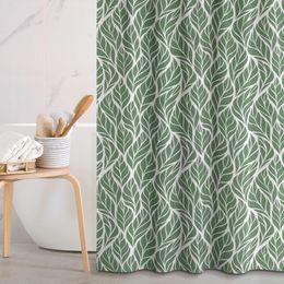 Bilderwelten Duschvorhang Nat&uuml;rliches Muster gro&szlig;e Bl&auml;tter Gr&uuml;n