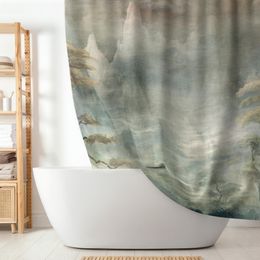 Bilderwelten Duschvorhang Chinesische Berge in Blau