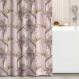 Bilderwelten Duschvorhang Florale Eleganz Vintage Strelitzie auf Rosa