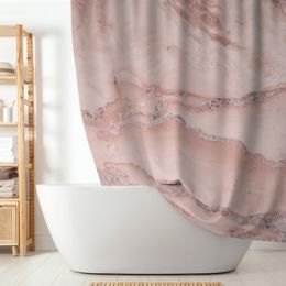 Bilderwelten Duschvorhang Farbexperimente Marmor Rose und Glitzer