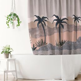 Bilderwelten Duschvorhang Grafische Landschaft mit Palmen