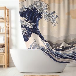 Bilderwelten Duschvorhang Illustration - Die gro&szlig;e Welle von Kanagawa