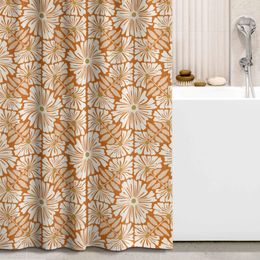 Bilderwelten Duschvorhang Retro Bl&uuml;ten Muster Orange