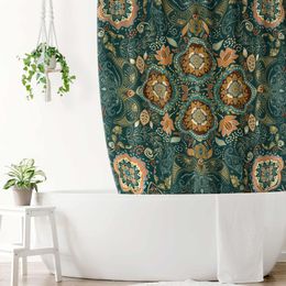 Bilderwelten Duschvorhang Detailliertes Boho Muster in Gr&uuml;n