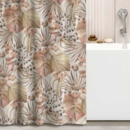 Bilderwelten Duschvorhang Beige Palmenbl&auml;tter
