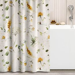 Bilderwelten Duschvorhang Wildblumen Aquarell Muster auf Beige