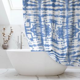 Bilderwelten Duschvorhang Batik in Blau Wei&szlig;