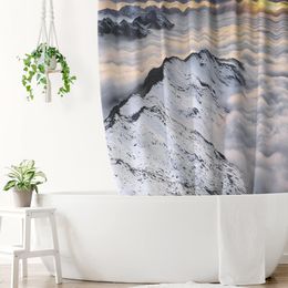 Bilderwelten Duschvorhang Blick &uuml;ber Wolken und Berge