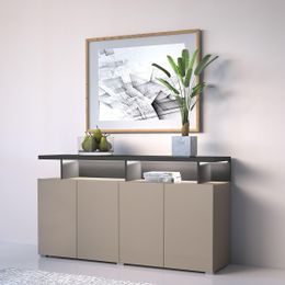 Sideboard Home Affaire, B:152,5cm H:84cm T:40cm, braun, FSC-zertifizierter Holzwerkstoff, Melamin, Wohnzimmer, Sideboards, "Serio", Breite 152,5 cm