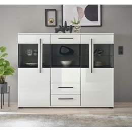Highboard Home Affaire, B:160cm H:126cm T:42cm, wei&szlig;, FSC-zertifizierter Holzwerkstoff, Wohnzimmer, Sideboards, "Cantara, moderner Schrank, Vitrine