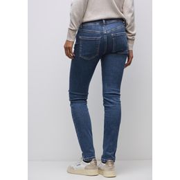 Slim-fit-Jeans Street One, Damen, Gr. 34, L&auml;nge 30, mid blau washed, Jeans, 98% Baumwolle, 2% Elasthan, unifarben, normal, Jeans Slim-fit-Jeans, 5-Pocket-Style