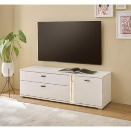 Lowboard Home Affaire, B:150cm H:45cm T:42cm, wei&szlig;, Holzwerkstoff, Wohnzimmer, Sideboards, "LONG ISLAND", in moderner Trendfarbe,inklusive