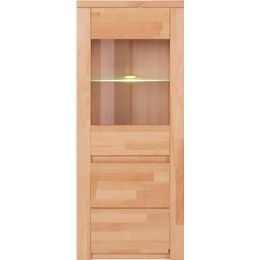 Vitrine OTTO HOME, B:60cm H:145cm T:35cm, beige, Holz teilmassiv, Wohnzimmer, Schr&auml;nke, "Burani", grifflose Optik