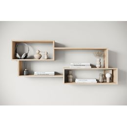 Wandboard Home Affaire, H:130cm T:18cm, braun, FSC-zertifizierter Holzwerkstoff, K&uuml;che, Regale, "Wandregal Trio", Ideal als B&uuml;cherregal, Dekoregal